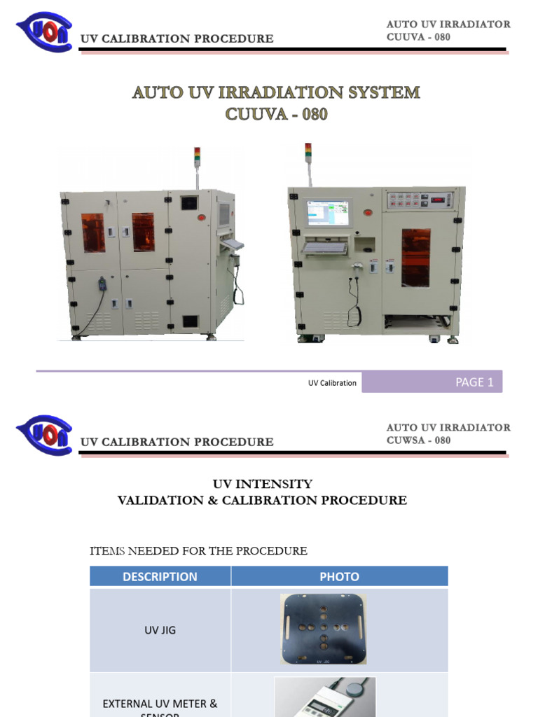 CUUVA-080 - UV Calibration Procedure | PDF | Ultraviolet | Computing