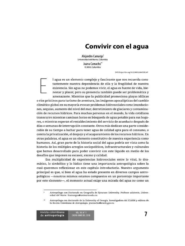 Convivir Con El Agua Articulo | PDF