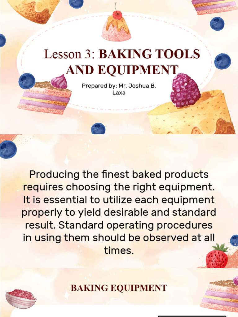 Lesson 3 - Baking Tools and Equipment | PDF | Baking | Muffin