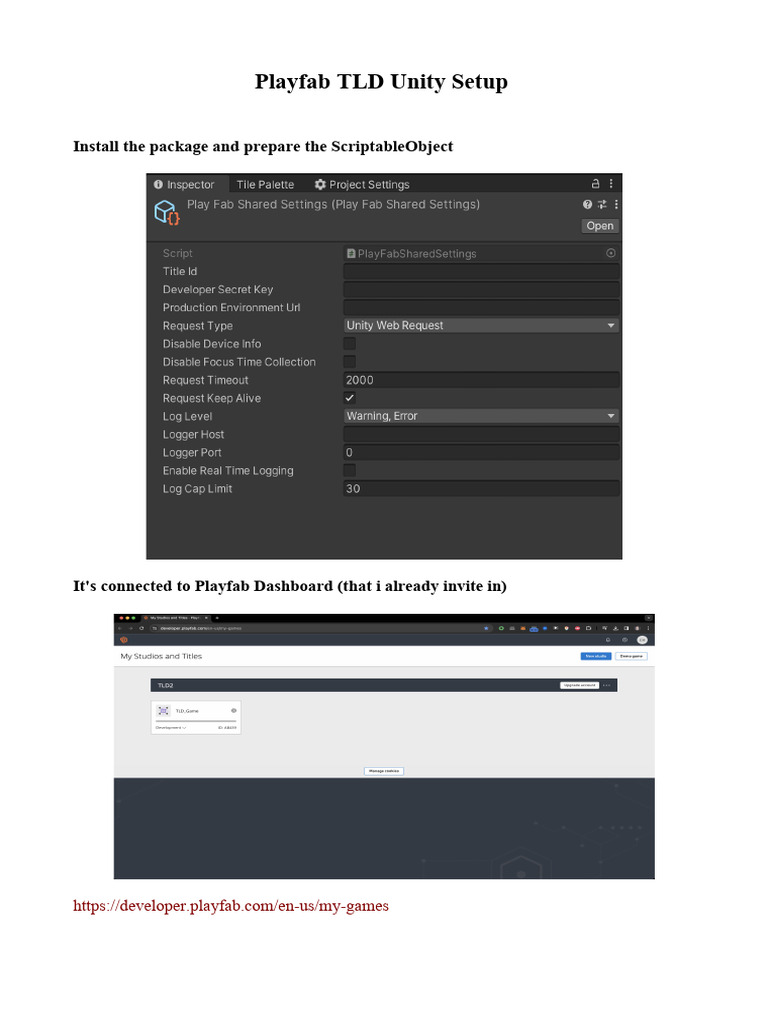 Playfab Unity Steps | PDF