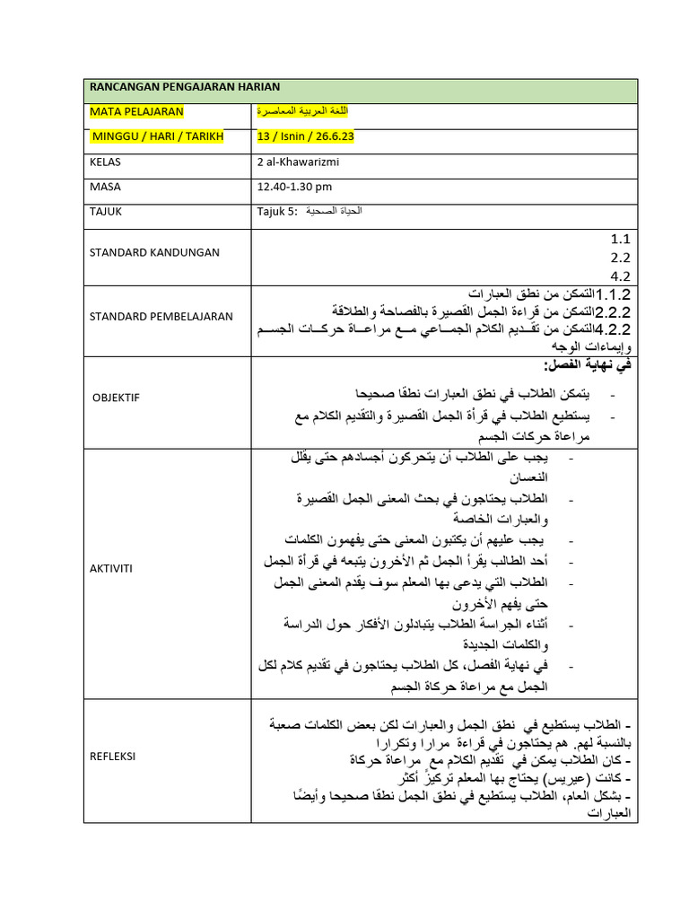 Contoh RPH | PDF