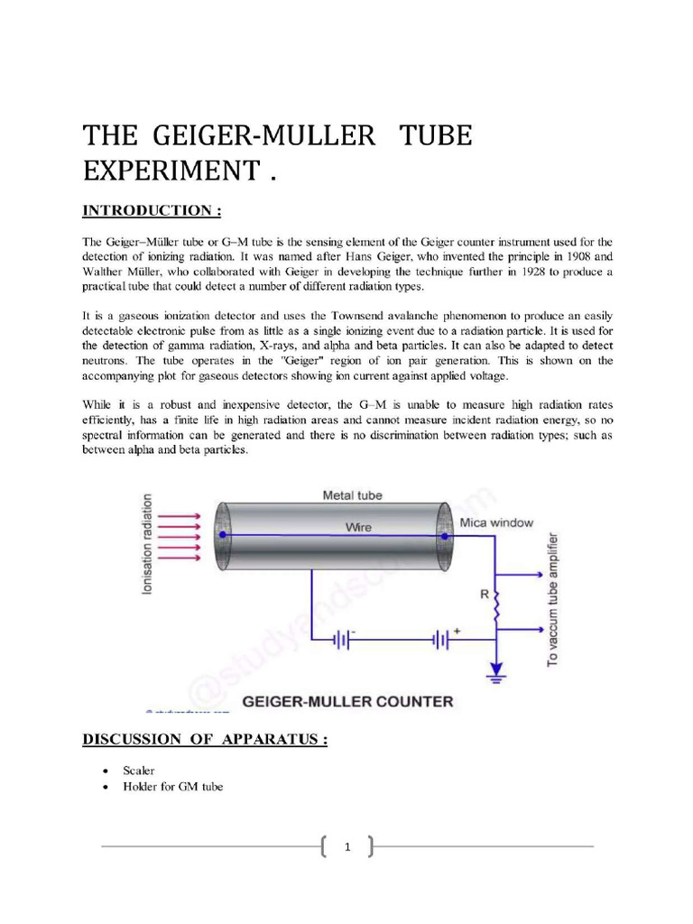 The Geiger Muller Tube Experiment 1 2048 | PDF