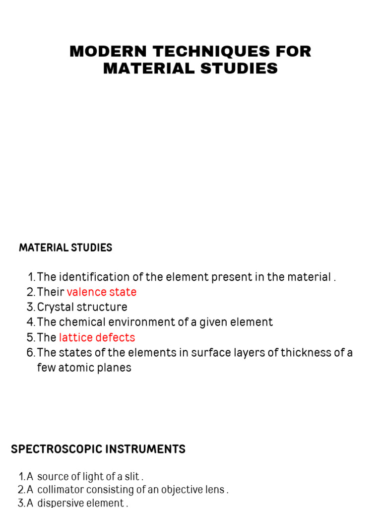 Advanced Material Analysis Techniques | PDF | Absorption Spectroscopy | Spectroscopy