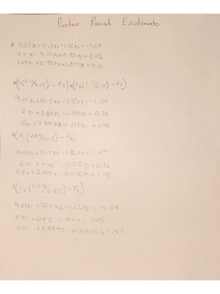 Pivoteo Parcial Escalonado | PDF