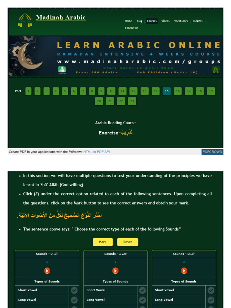 WWW Madinaharabic Com Arabic Reading Course Lessons L000 015 | PDF | Application Software ...