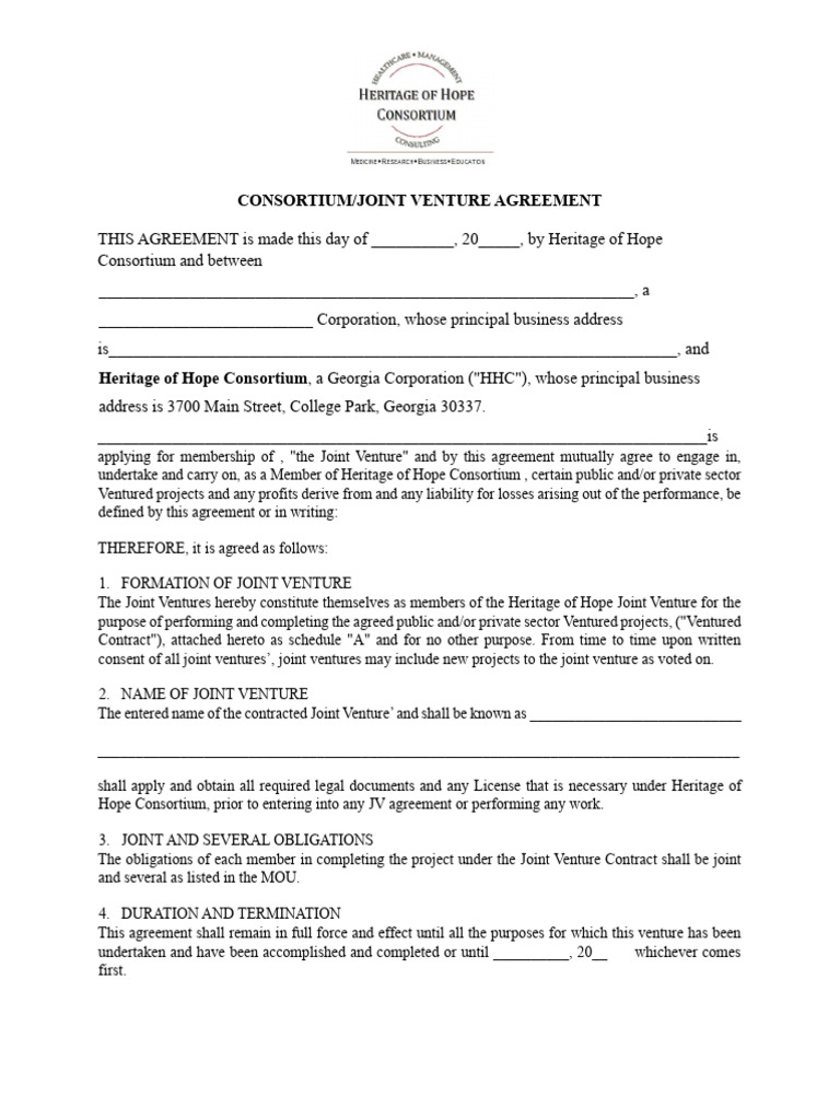 Consortium-Joint Venture Membership Agreement | PDF | Mediation | Arbitration