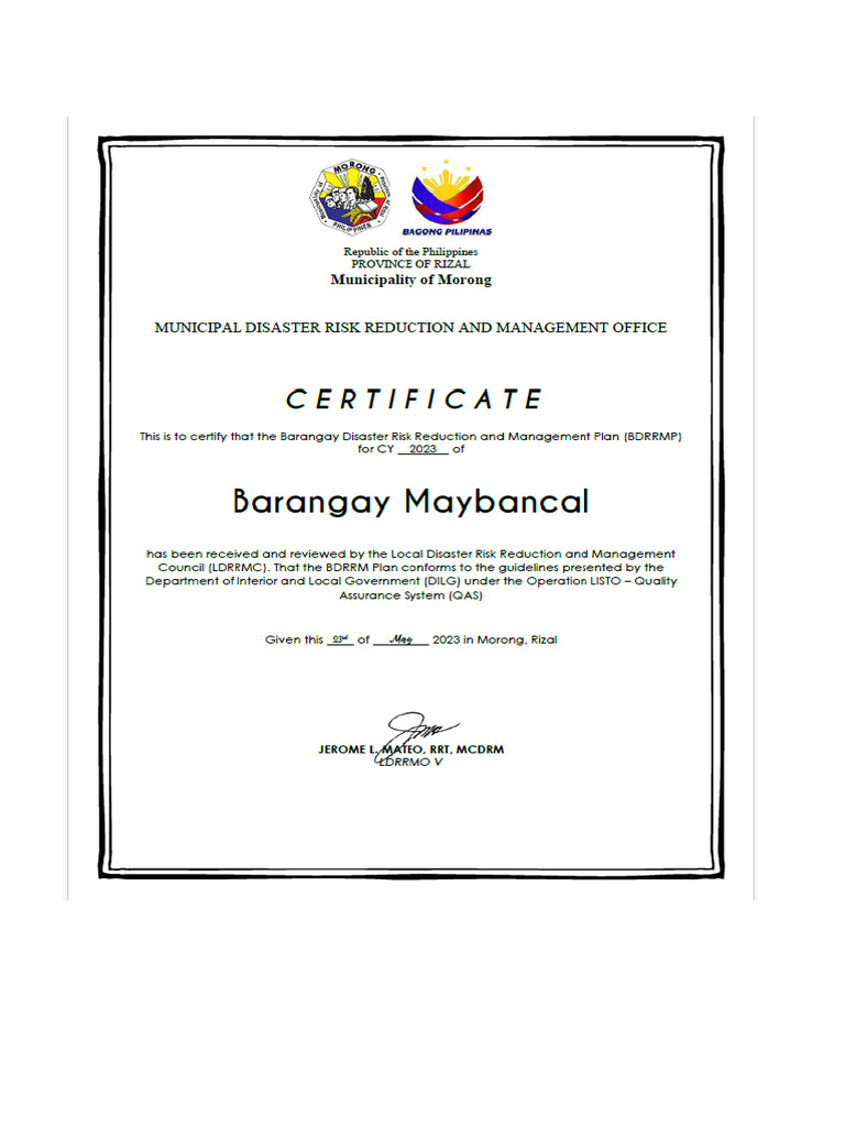 BDRRMP Maybancal | PDF | Emergency Management | Infrastructure