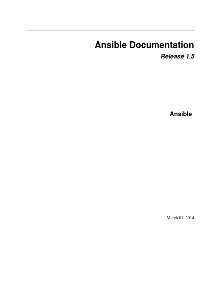 Ansible Docs 1.5 | PDF | Software | System Software