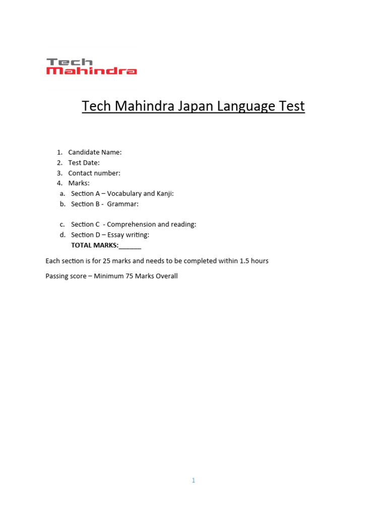 Tech Mahindra - Japan LAT - v1 (AutoRecovered) | PDF