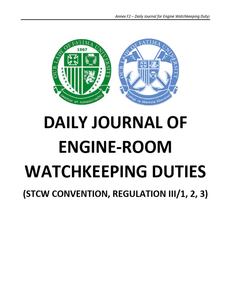 Daily Journal Template For Engine | PDF | Ships | Shipping