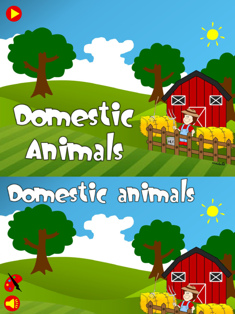 Domestic Animals Vocabulary With Sound Flashcards Fun Activities Games ...