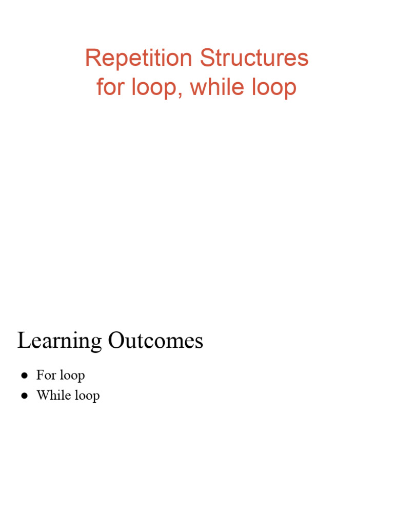 05 Repetition Structures | PDF | Control Flow | Computer Program
