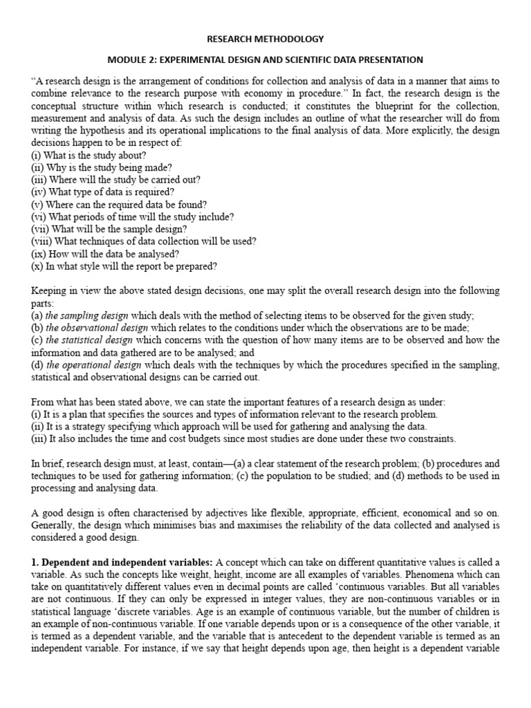 Experimental Design & Scientific Data Presentation | PDF | Level Of ... Experimental Design & Scientific Data Presentation | PDF | Level Of ...