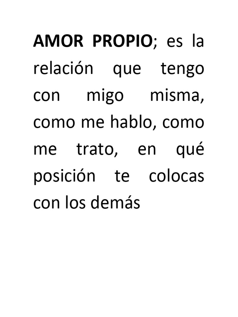 Amor Propio | PDF | Autoestima | Amor