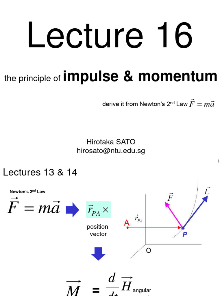 L16 Impulse&Momentum | PDF | Angular Momentum | Momentum