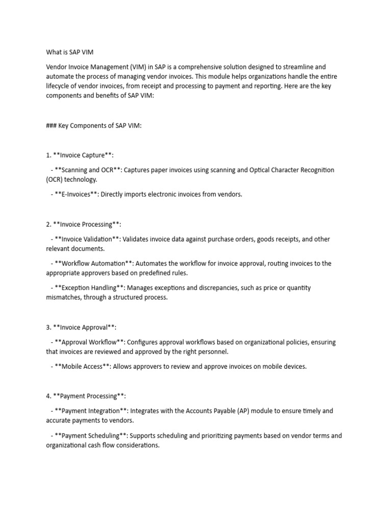 What Is Sap Vim Pdf Computing Business