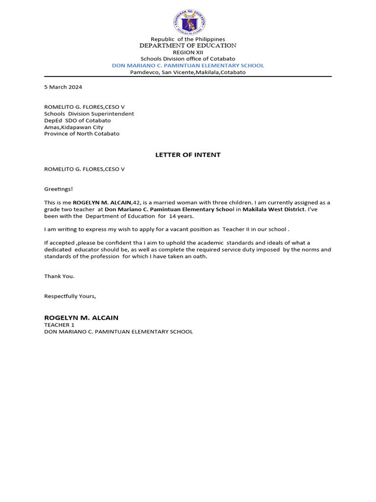 Application for Teacher II Position | PDF
