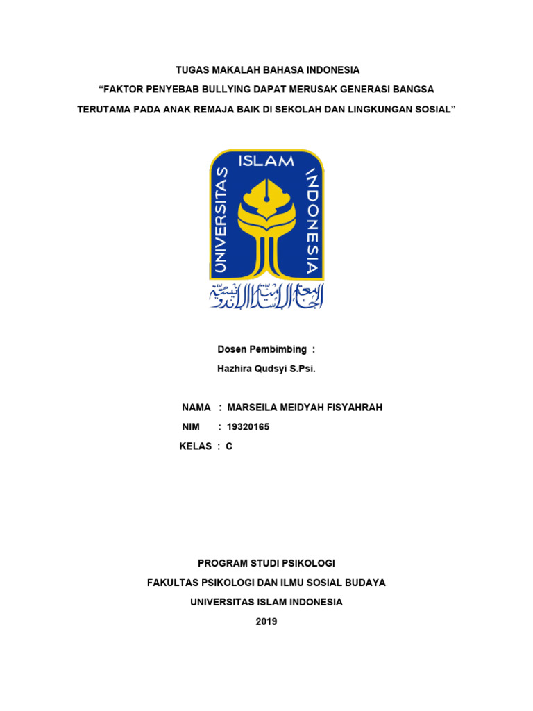 Makalah Faktor Penyebab Bullying | PDF | Pengembangan Diri