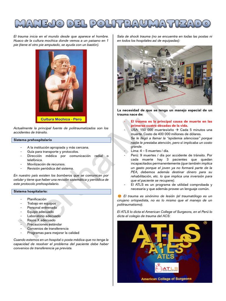 Manejo del Trauma y Protocolo ATLS | PDF | Reanimación cardiopulmonar ...