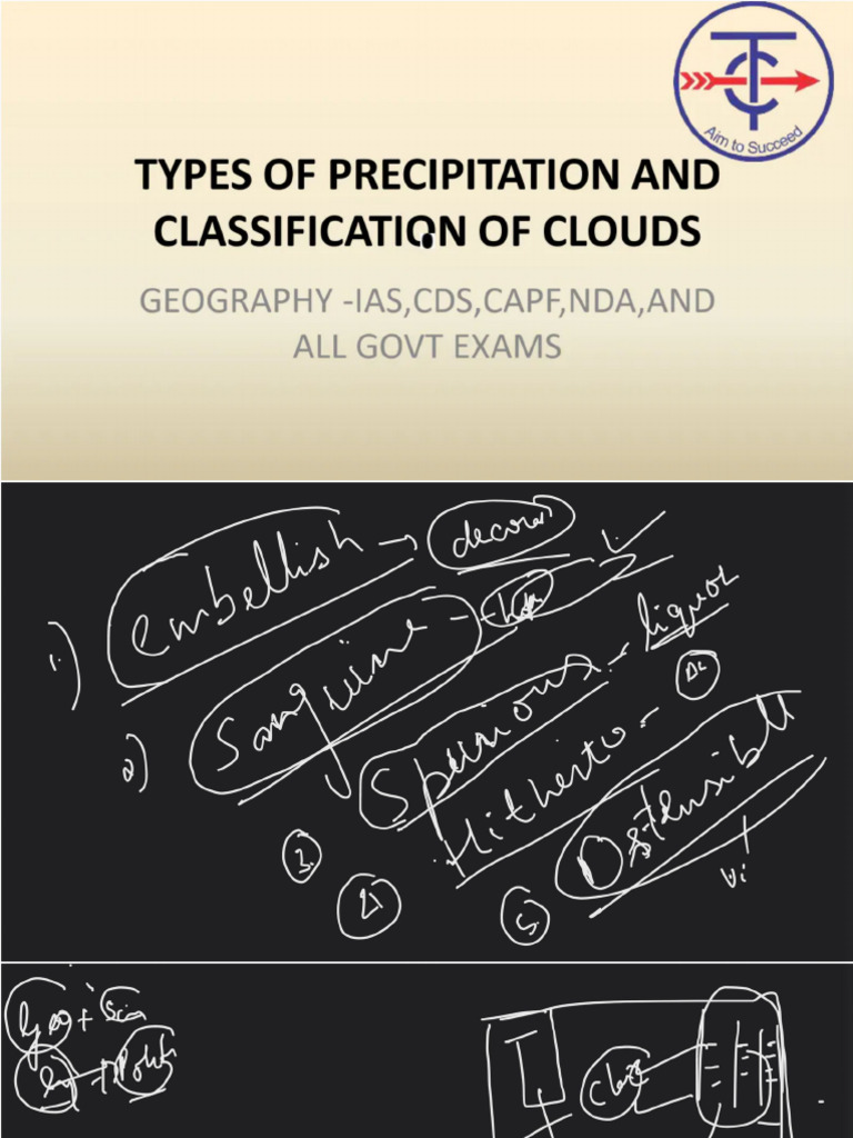 9 - Types of Precipitation & Classification of Clouds | PDF | Cyclone | Precipitation