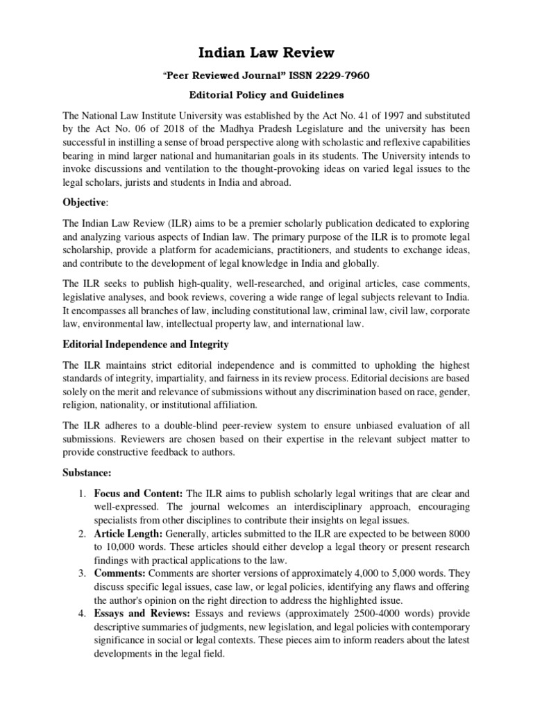 Editorial Policy ILR v.4 1 | PDF | Artificial Intelligence ...