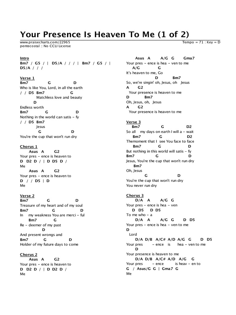 Your Presence Is Heaven To Me Pdf