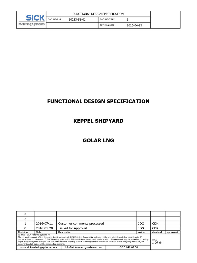 Keppel Shipyard - Golar LNG - 10233-S1-01 - REV1 | PDF | Flow ...