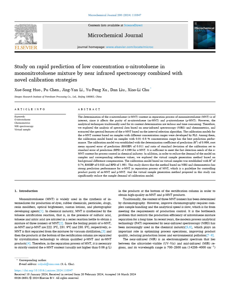 Microchemical Journal: Xue-Song Huo, Pu Chen, Jing-Yan Li, Yu-Peng Xu ...