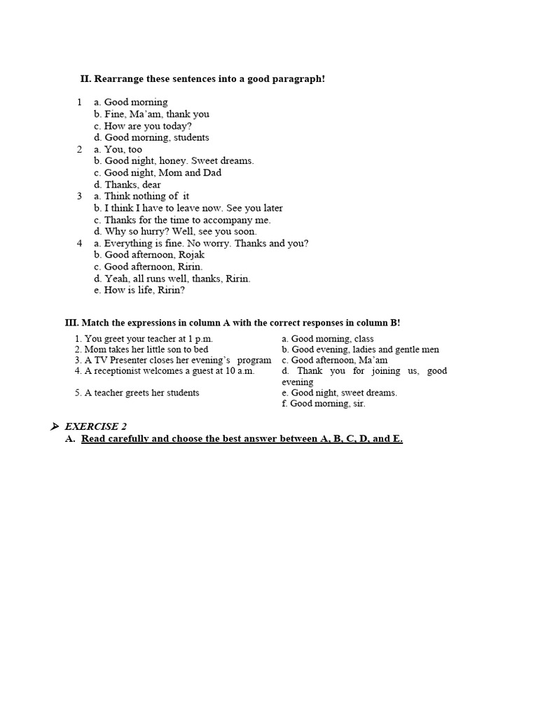 Greeting N Leave Taking | PDF | Language Arts & Discipline