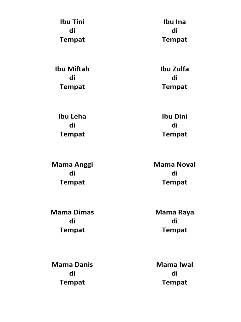 Format Label Undangan Koala 103 | PDF