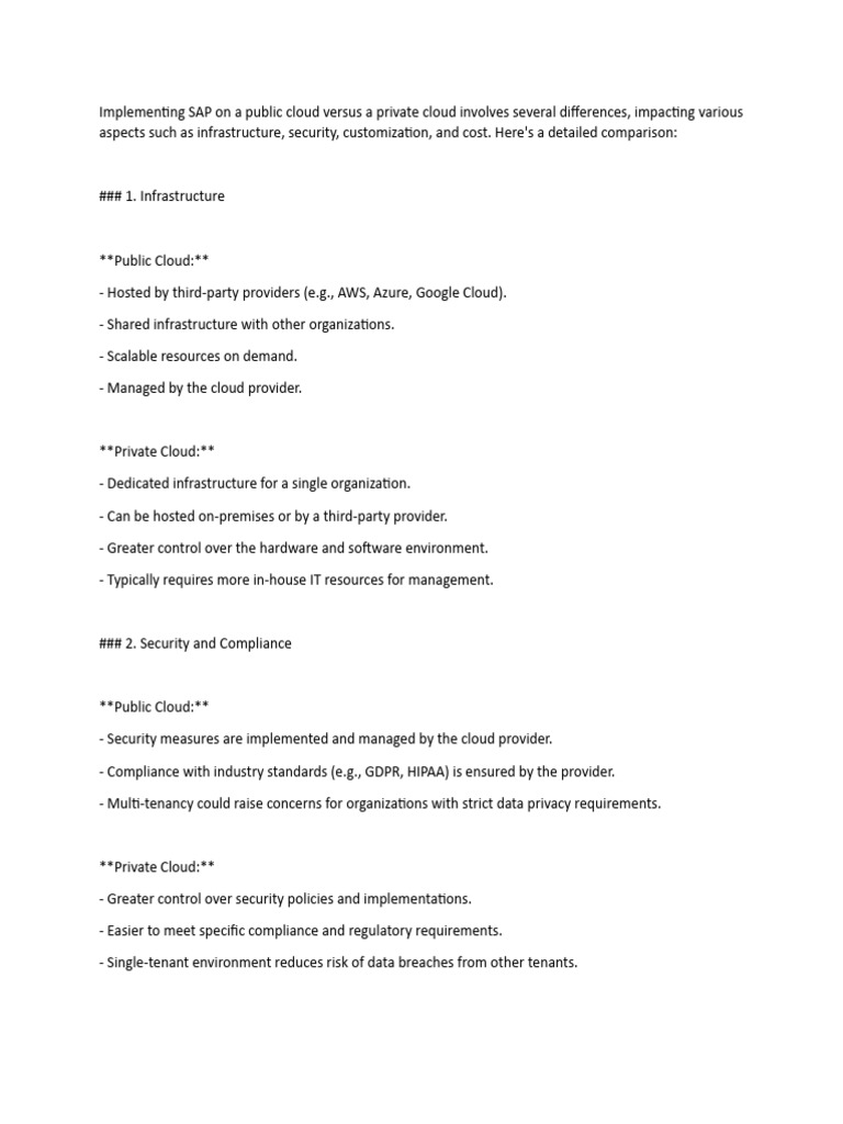 Implementing SAP On A Public Cloud | PDF | Cloud Computing | Reliability Engineering