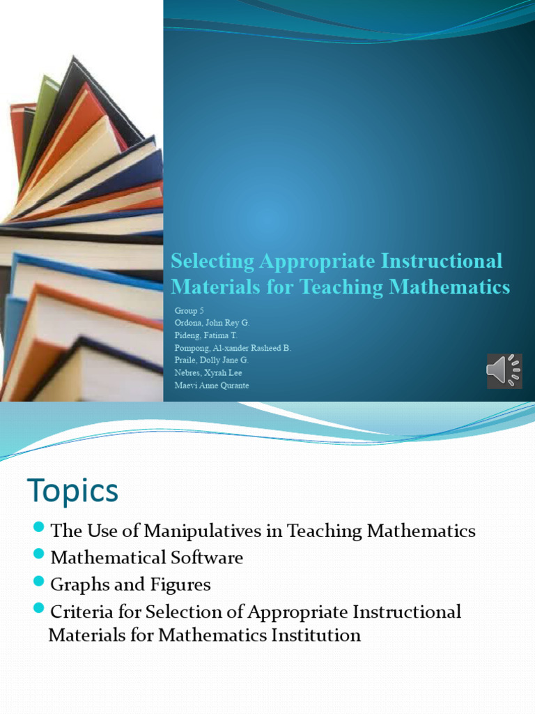 Selecting Math Instructional Materials | PDF | Mathematics | Teachers