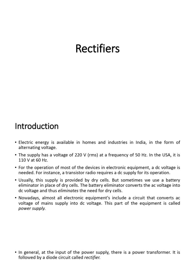 Module 2 - Lec-4 - Rectifier | PDF | Rectifier | Power Supply