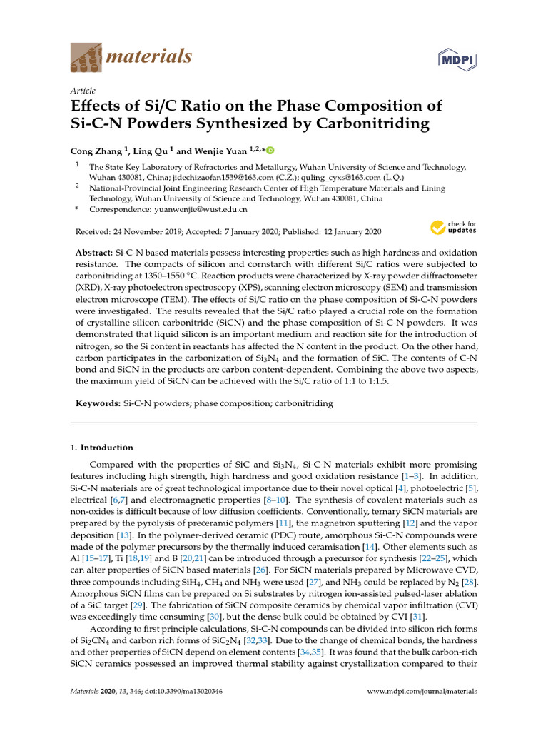 Materials 13 00346 | PDF | Silicon | X Ray Photoelectron Spectroscopy
