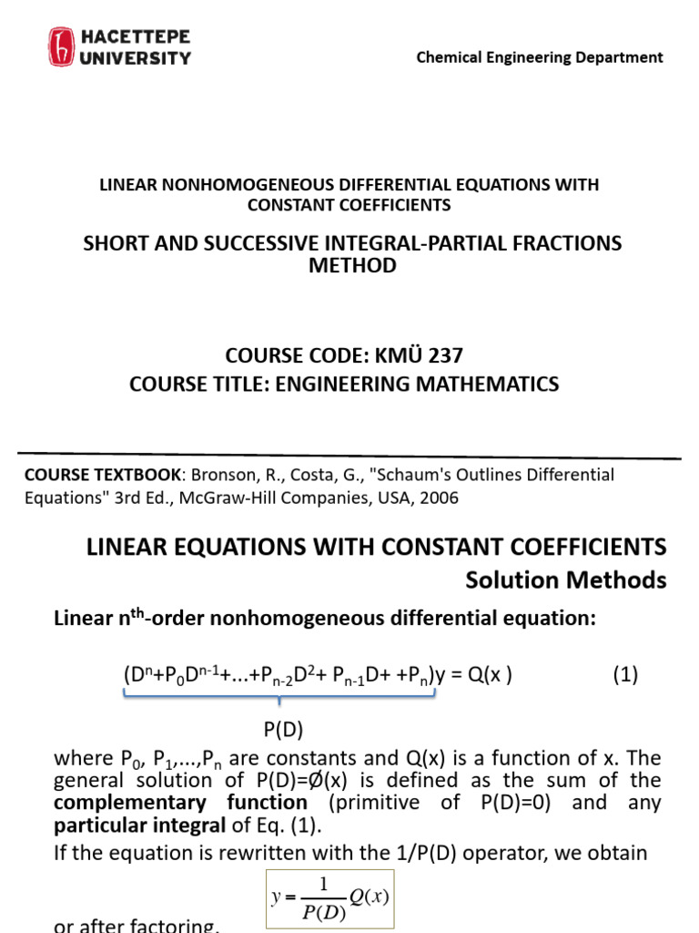 Differential Equations For Engineers | PDF | Ordinary Differential Equation | Equations
