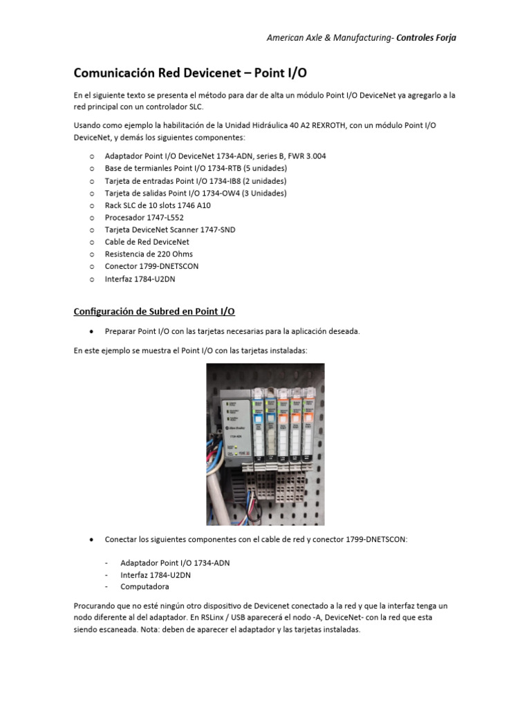 Comunicación Red Devicenet | PDF | De entrada y salida | Poco