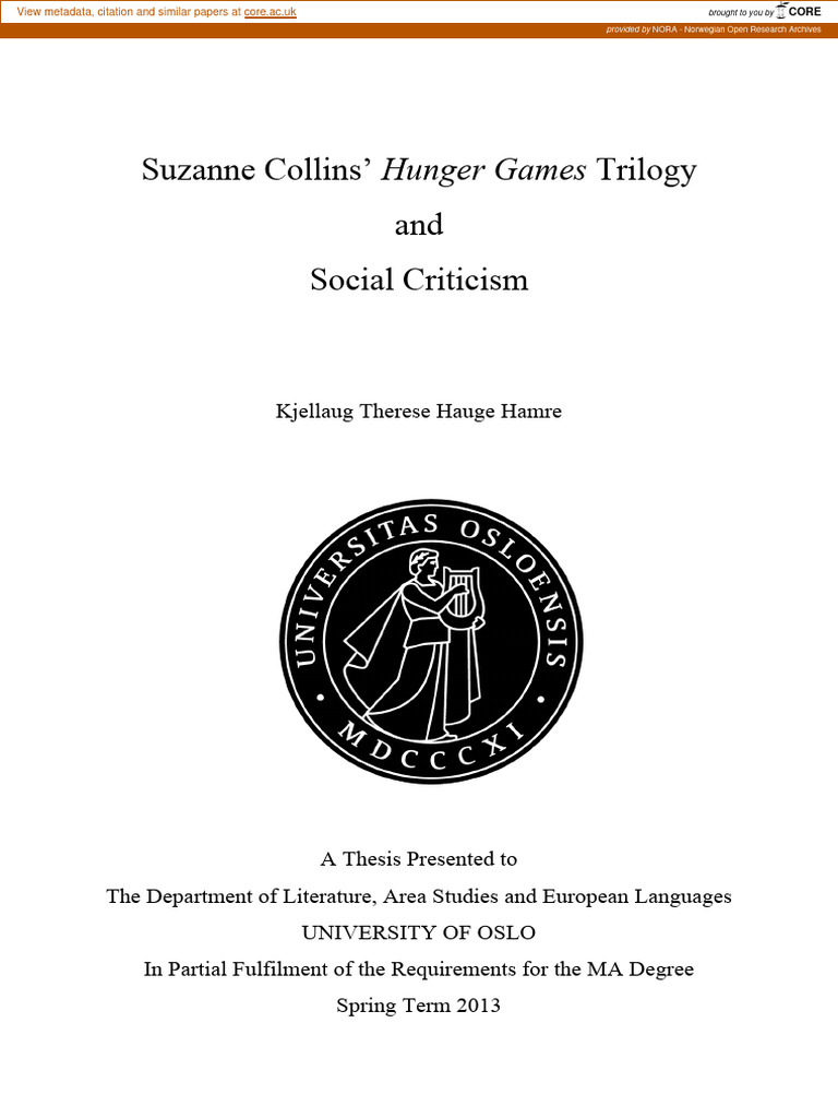 Hungergames Research Model | PDF | The Hunger Games | Dystopia