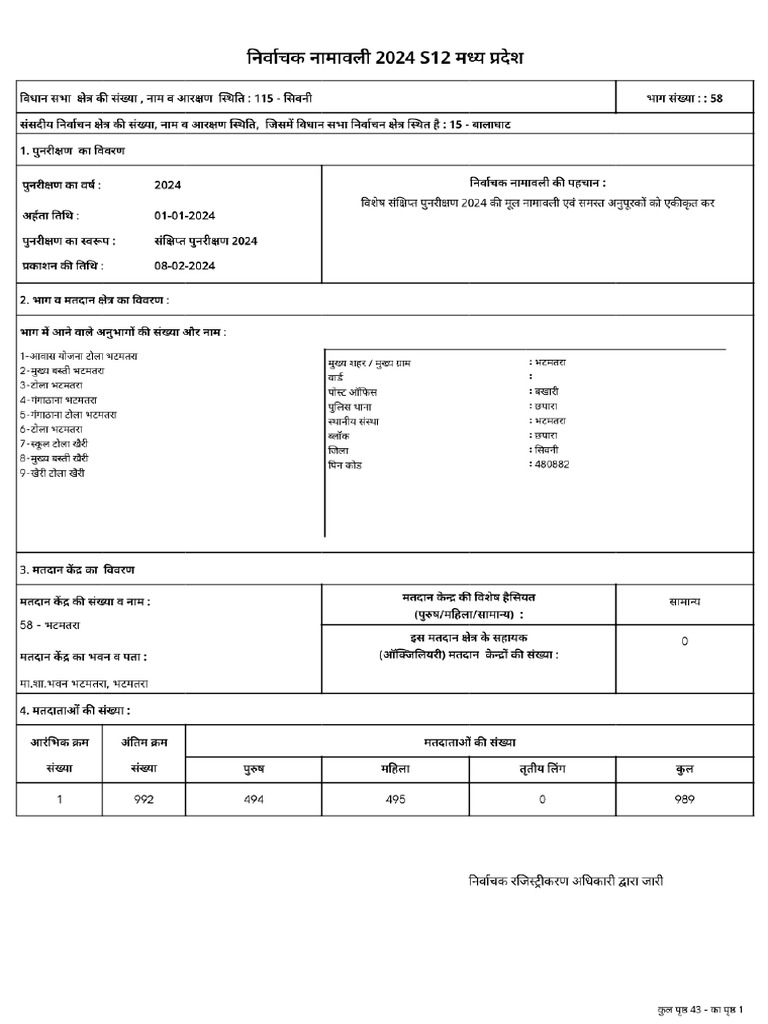 2024 EROLLGEN S12 115 FinalRoll Revision1 HIN 58 WI | PDF
