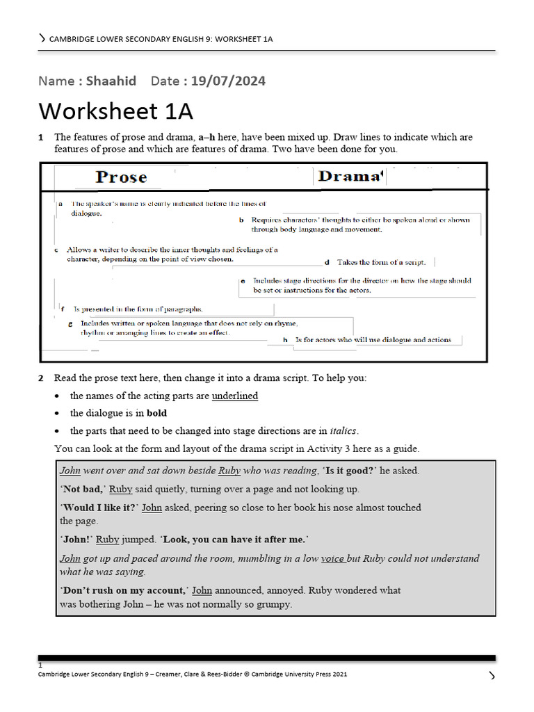 Grade+8+Worksheet_1A | PDF