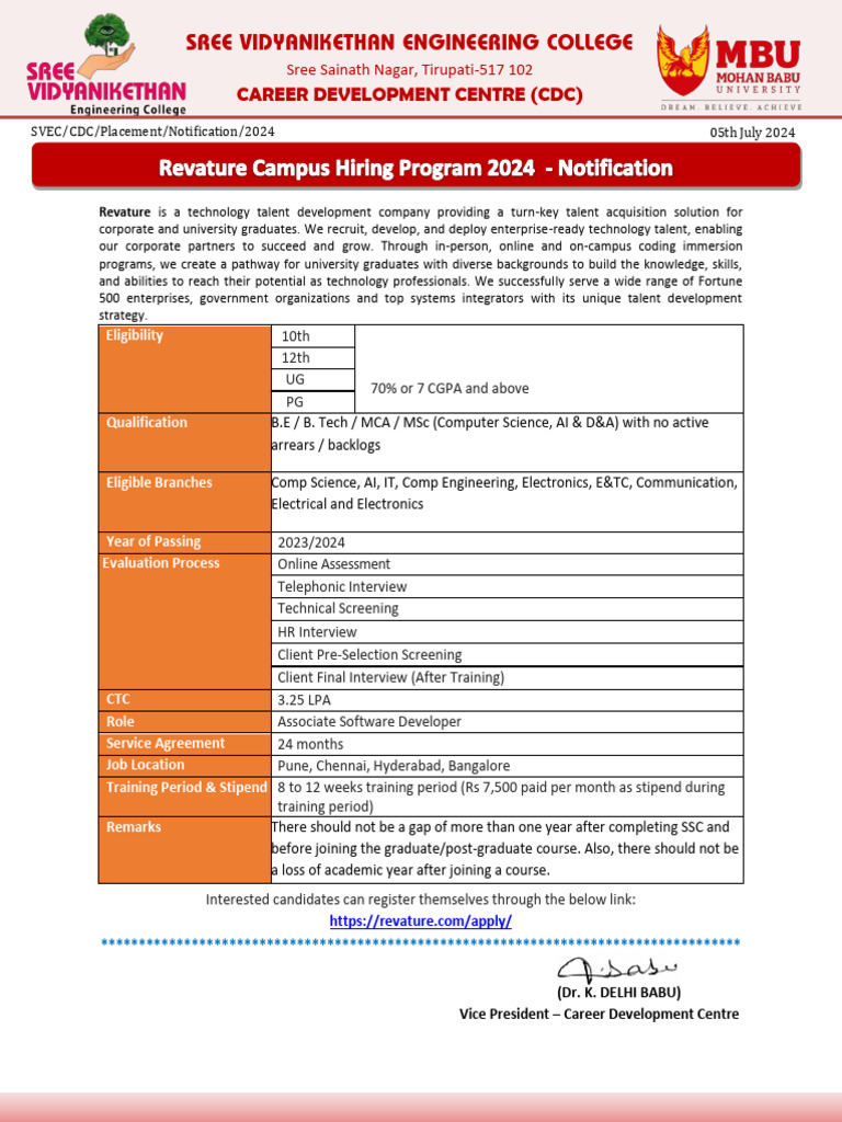 Revature Associate Developer Job Opportunity | PDF | Engineering ...