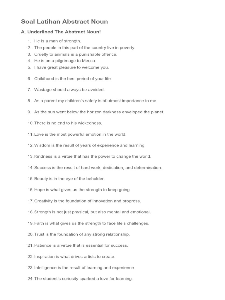 Soal Latihan Abstract Noun Emma | PDF | Travel