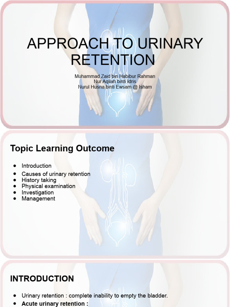 Approach To Urinary Retention | PDF | Urinary Incontinence | Urology