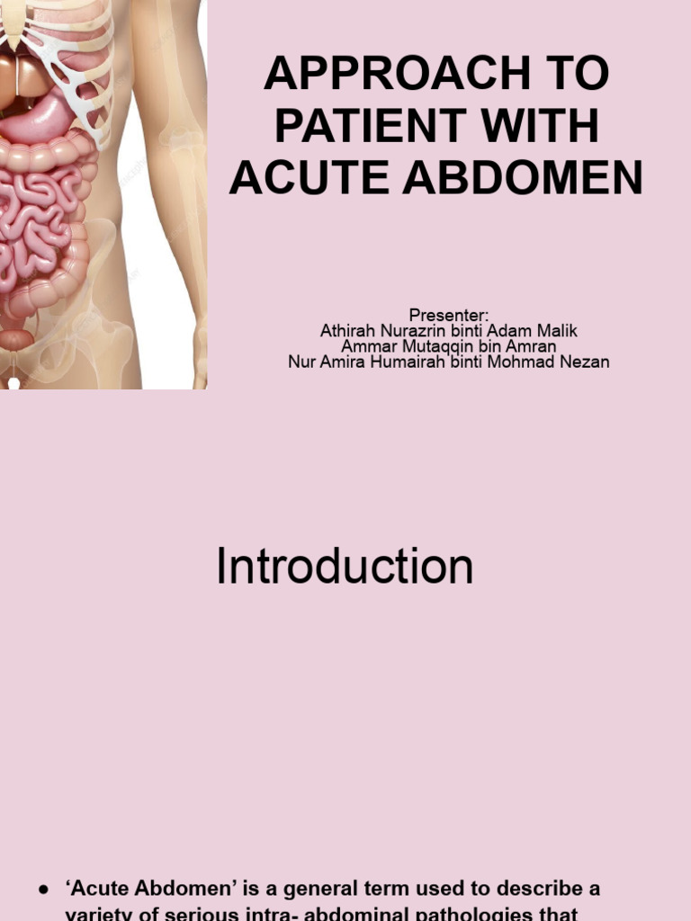 Approach To Patient With Acute Abdomen | PDF | Abdomen | Medical ...