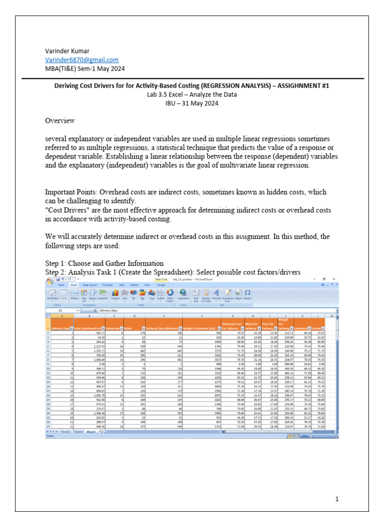 Assignment_1_Lab 3.5_Varinder | PDF | Regression Analysis | Dependent And Independent Variables
