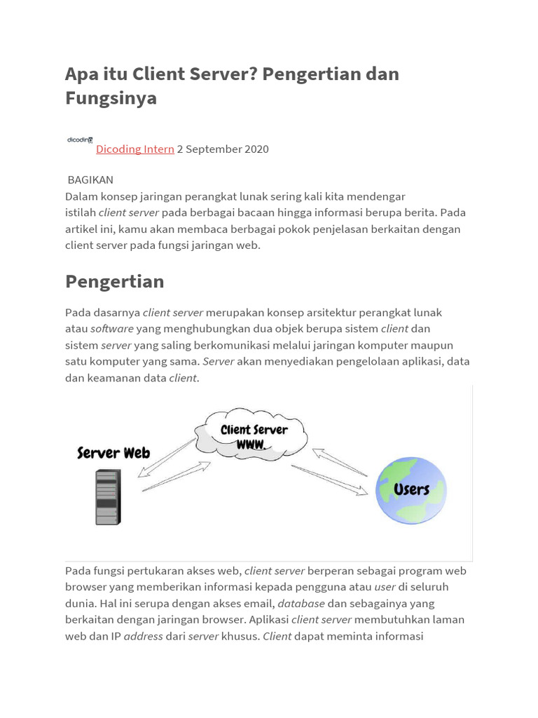 Apa Itu Client Server | PDF