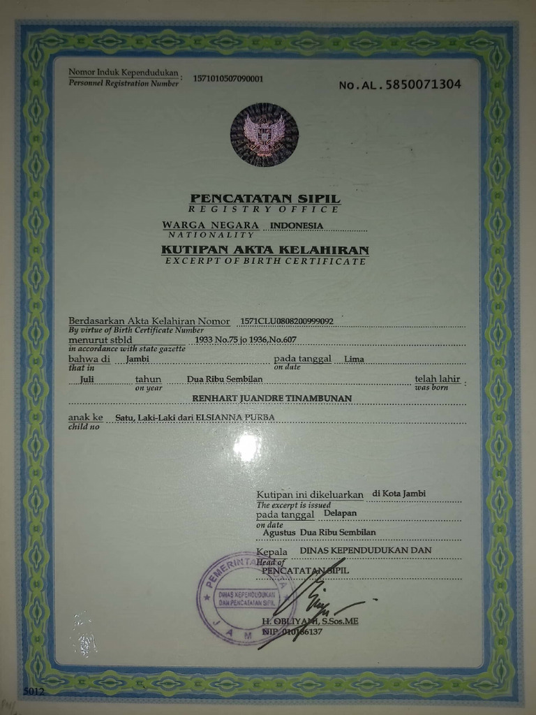 Surat Keabsahan Data | PDF