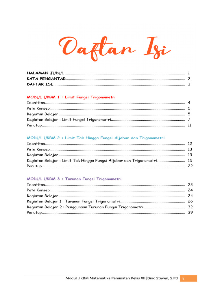 Modul Limit Dan Turunan Trigon | PDF