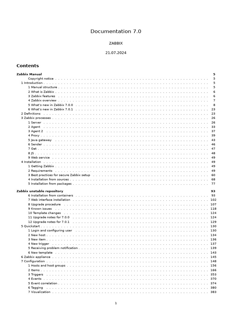 Zabbix Documentation 7.0.en | PDF | Proxy Server | World Wide Web