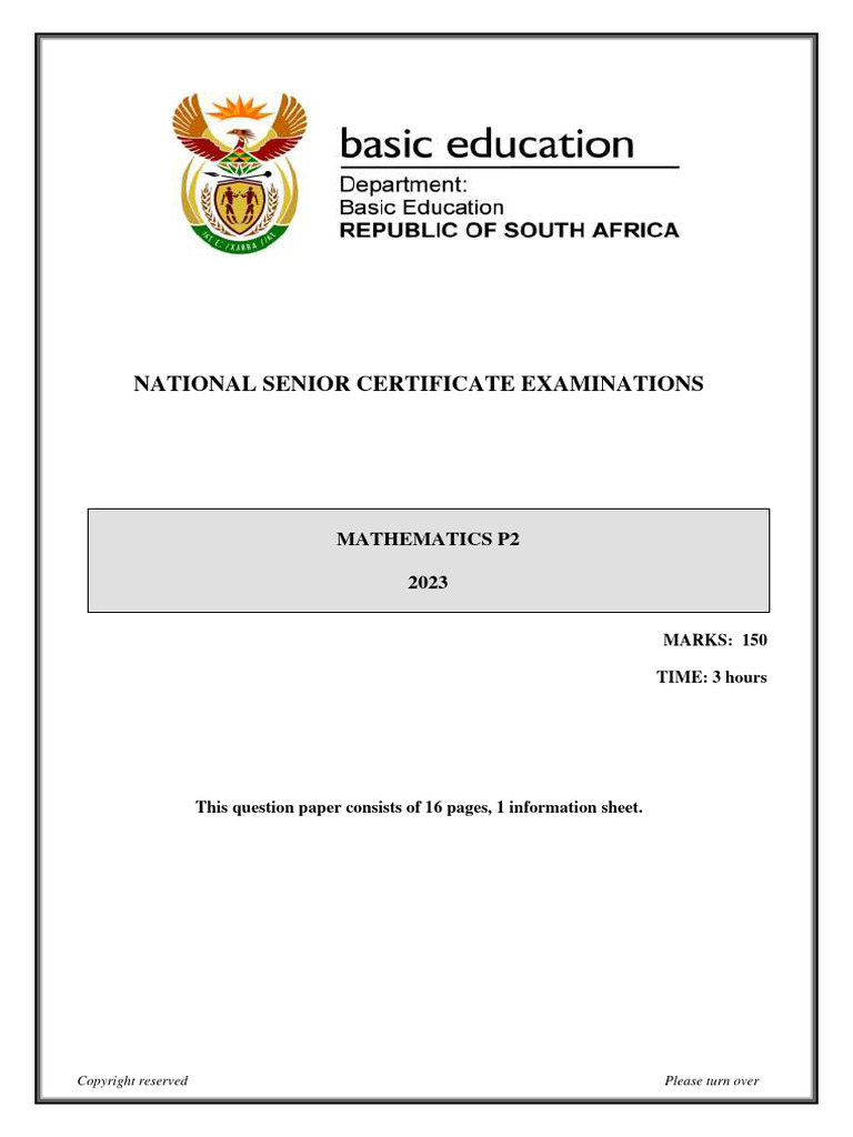 Mathematics P2 October 2023 Eng | PDF | Circle | Slope
