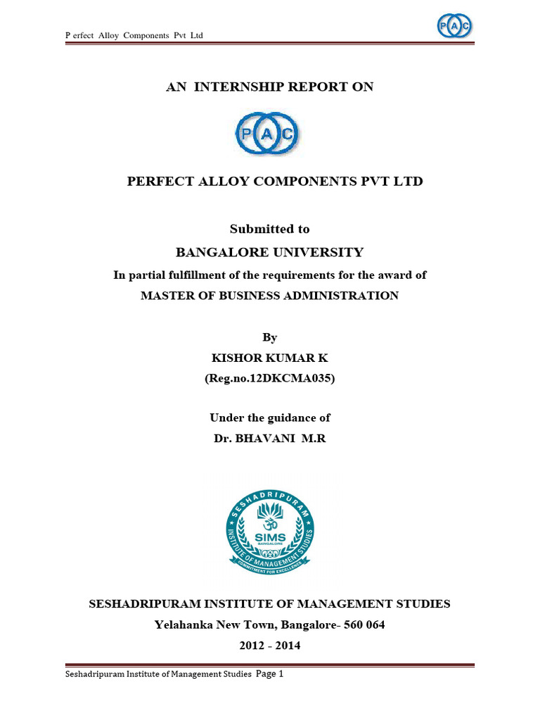 Final PERFECT ALLOY COMPONENTS | PDF | Government Budget Balance ...